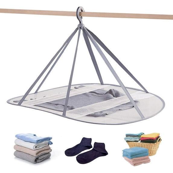 1-Tier Folding Mesh Clothes Drying Rack With Internal Fixation ...