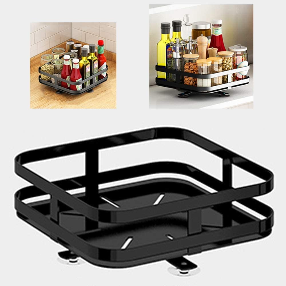 1 Tier Turntable Spice Rack Stainless Steel Organizer, 360 Degree ...