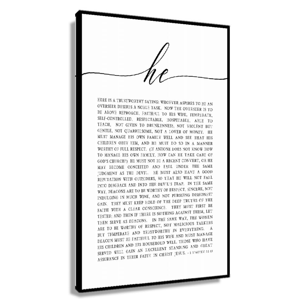 1 Timothy 3 1-13 Overseers and Deacons Scripture Wall Art, Printable ...