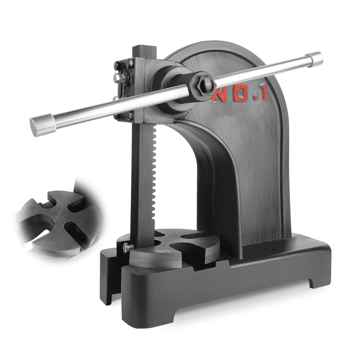 1 Ton Arbor Press, Solid Cast Iron Material, 5.5" Max Stroke, Desktop ...
