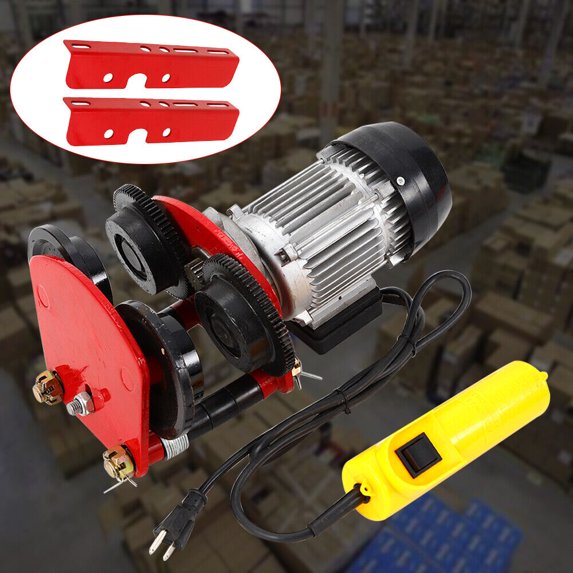 1 Ton Electric Hoist Trolley Overhead Motor Winch Hoist Lift Garage ...