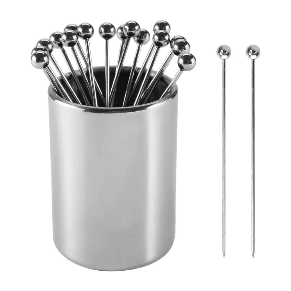 1 Toothpick Bucket+12/16 Toothpicks Metal Cocktail Toothpick Holder Set ...