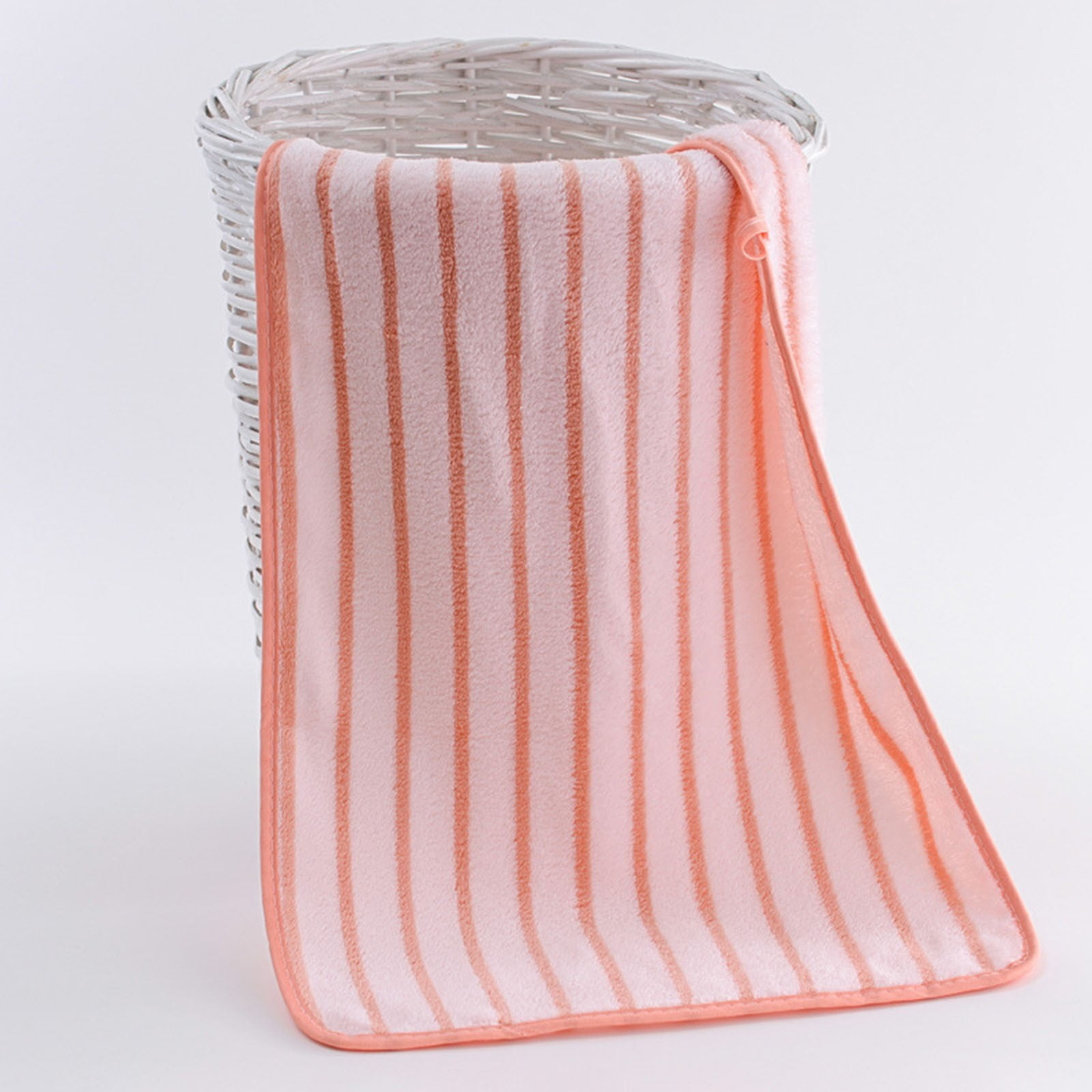 1 Towel Coral Velvet Towel Soft Absorbent Face Towel Cation Stripe ...