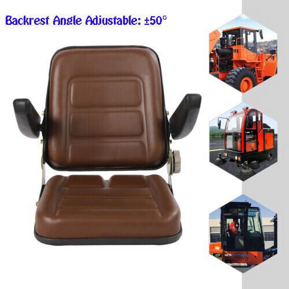 Universal Lawn Tractor Forklift Seat, Adjustable Backrest with Armrest ...