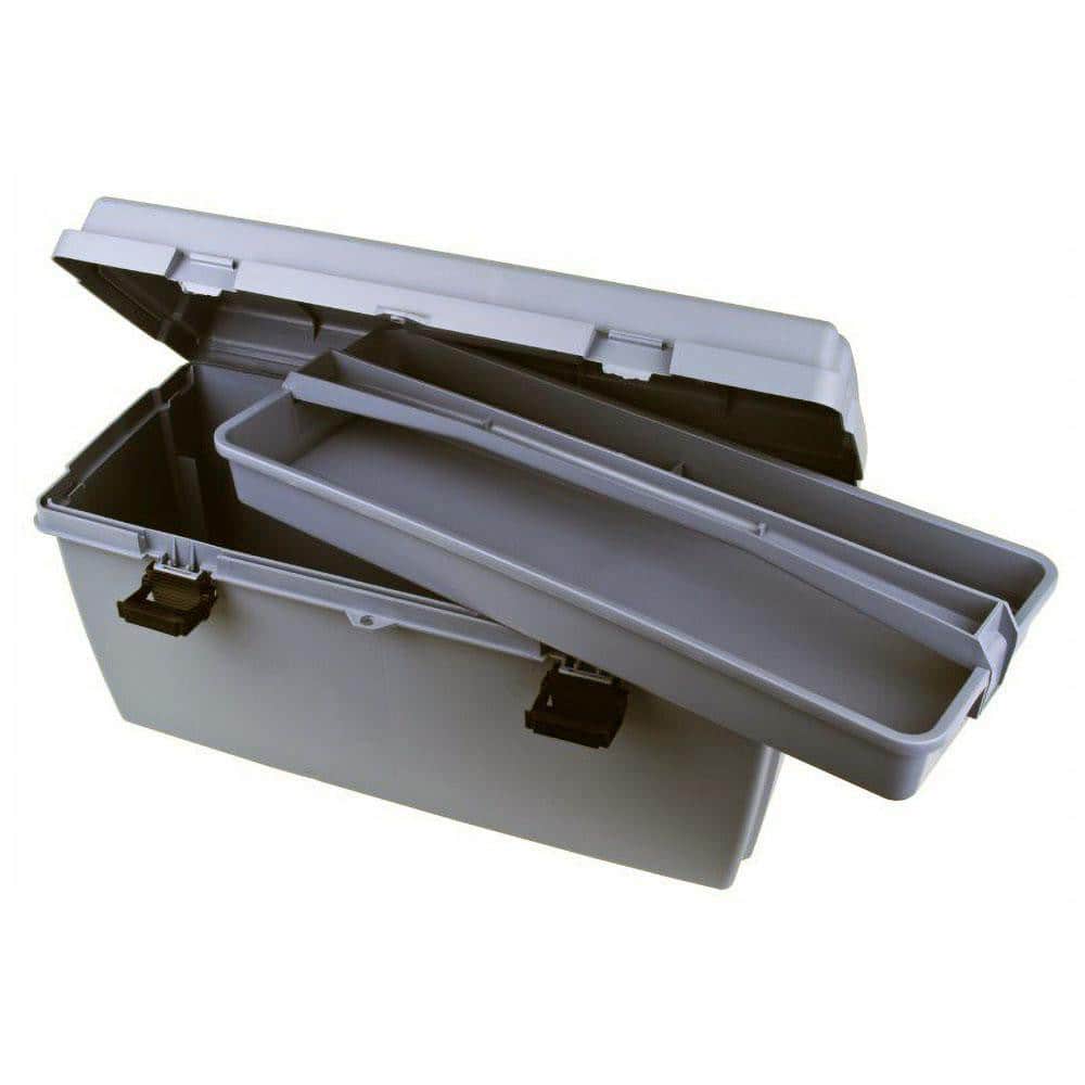 Flambeau 23800-2 Gray Utility Tool Box w/ Lift-Out Tray: 23" x 10-1/2 ...