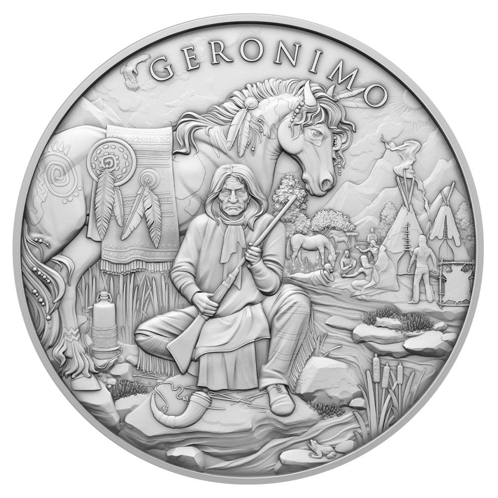 1 Troy oz Geronimo Design .999 Fine Silver Round - Walmart.com