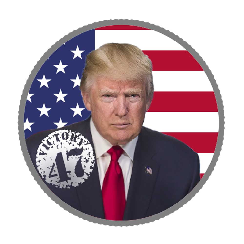 1 Troy oz Sunshine Mint Trump Victory Colorized .999 Fine Silver Round ...