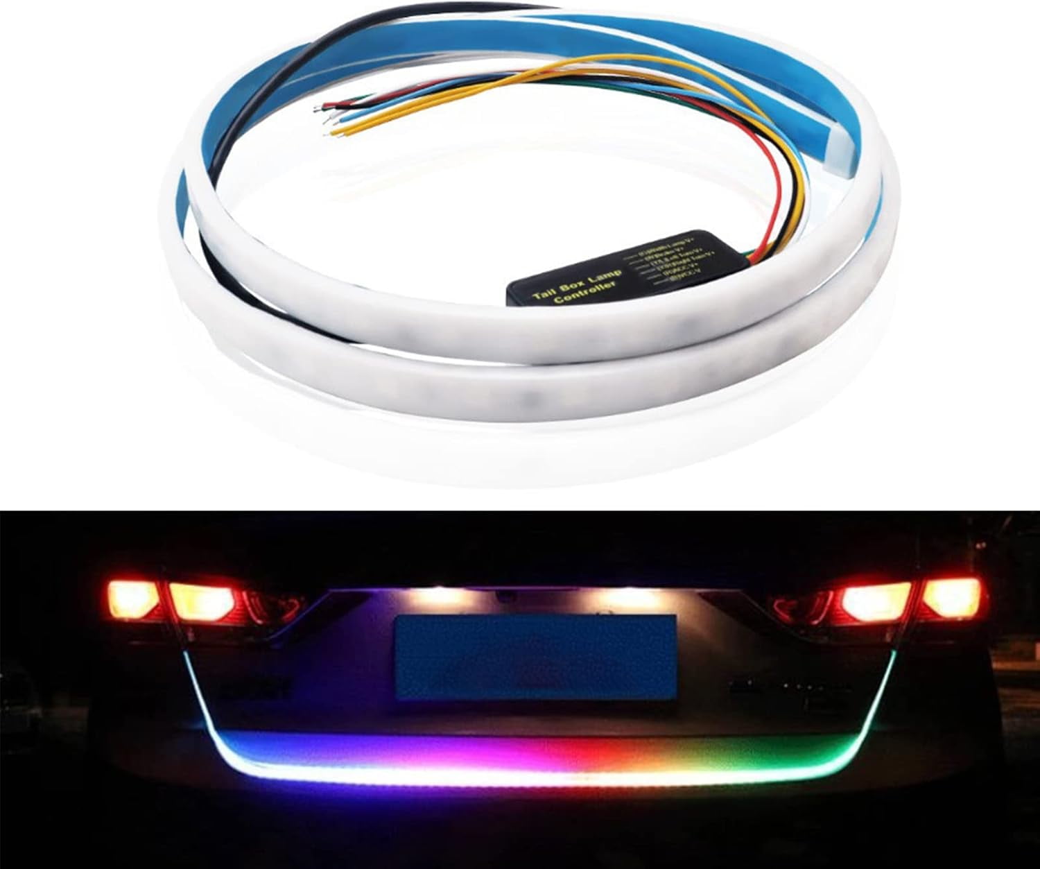 -1 Trunk Light Bar, Turn Signals, Colorful Fluorescent Light, Universal ...