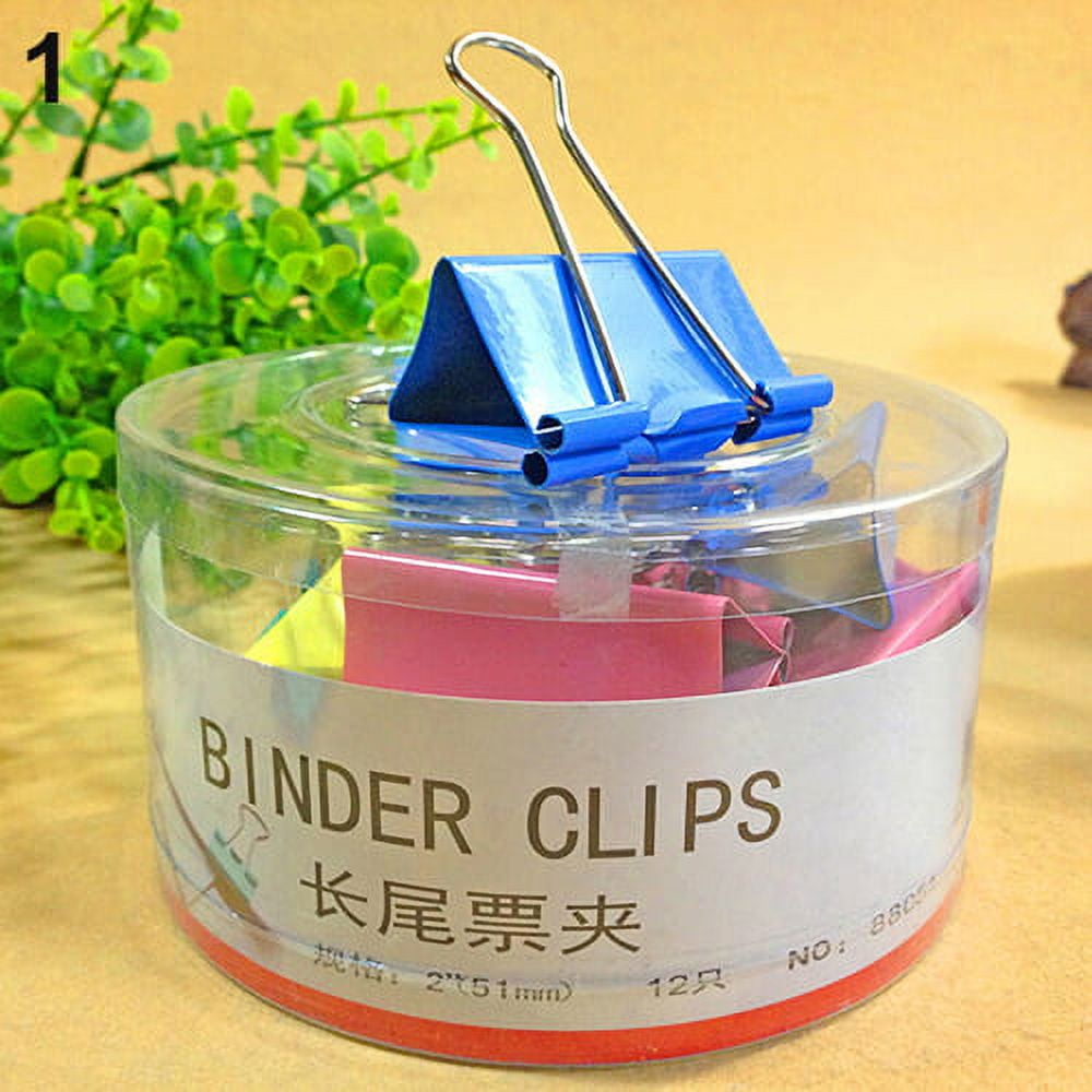 1 Tub Medium Metal Paper Clips Assorted, Colored Binder Clips Multi ...