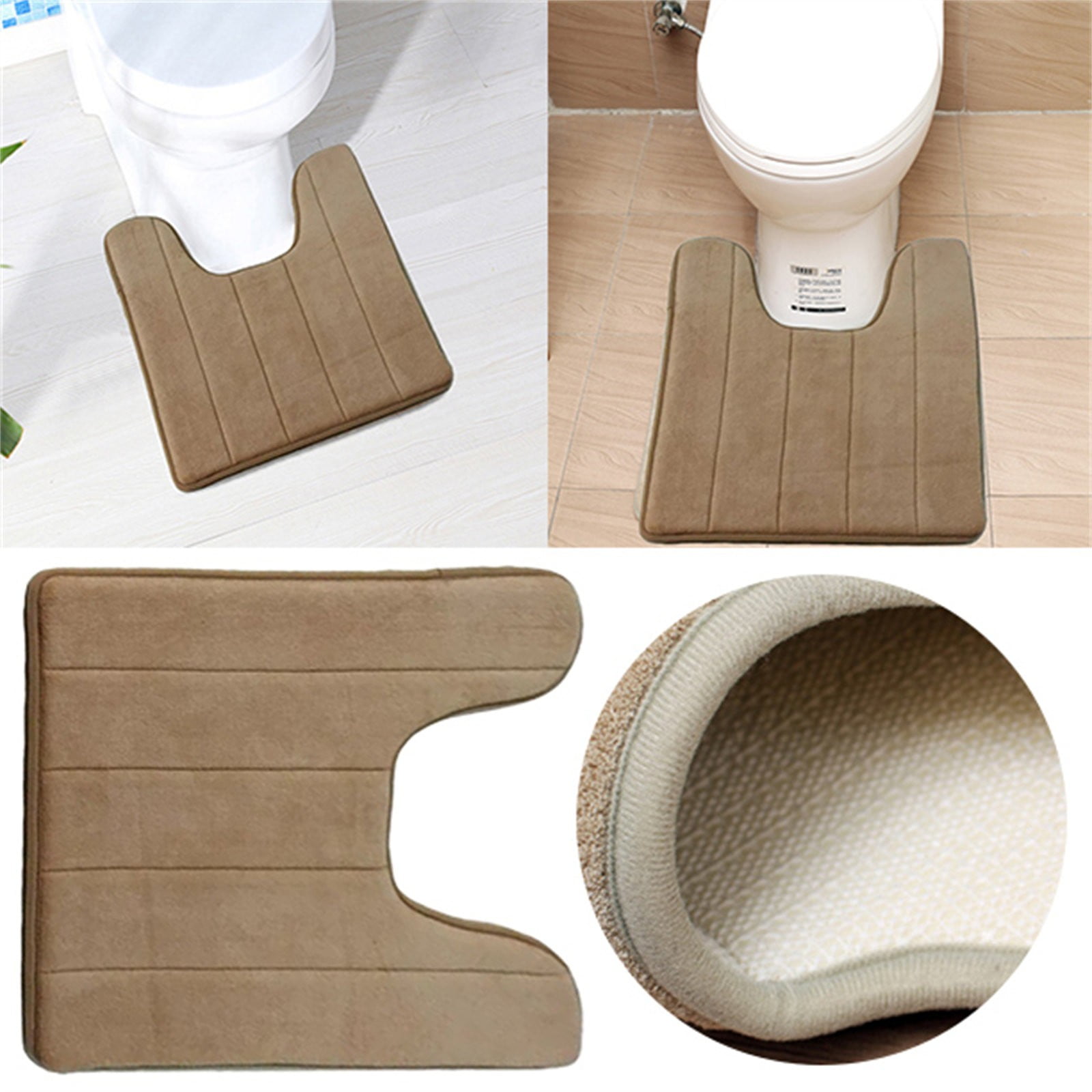 1*U-Shaped Floor Mat Coral Velvet Slow U Shaped Memory Cotton Floor Mat ...