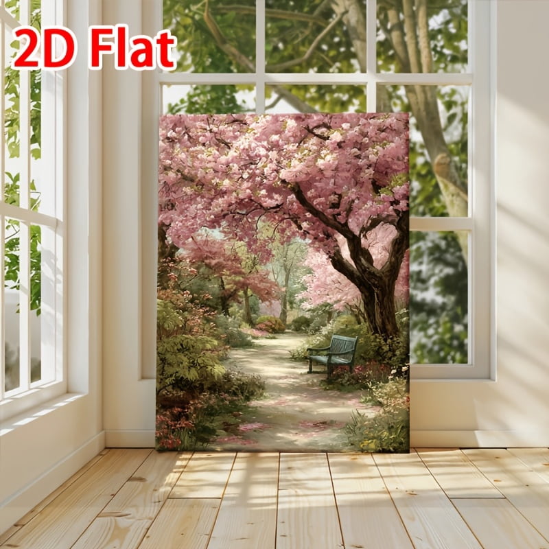 1 Unique Canvas Painting | 2D Flat, Seasonal Decoration with Blossoming ...