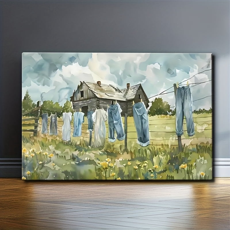 1 Unique Style Solid Wood Frame Canvas Painting Country Farmhouse ...