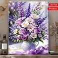 1 Unique Style Solid Wood Frame Canvas Painting Purple Flowers ...