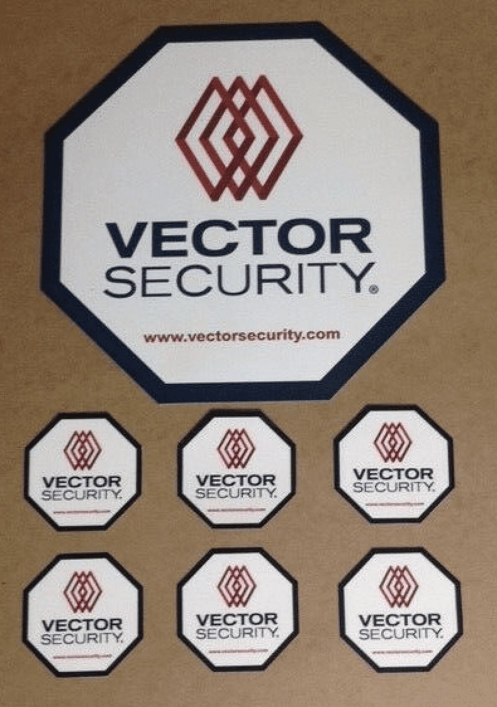 1 VECTOR REFLECTIVE Security Alarm Yard Sign (Stake Post NOT Included ...