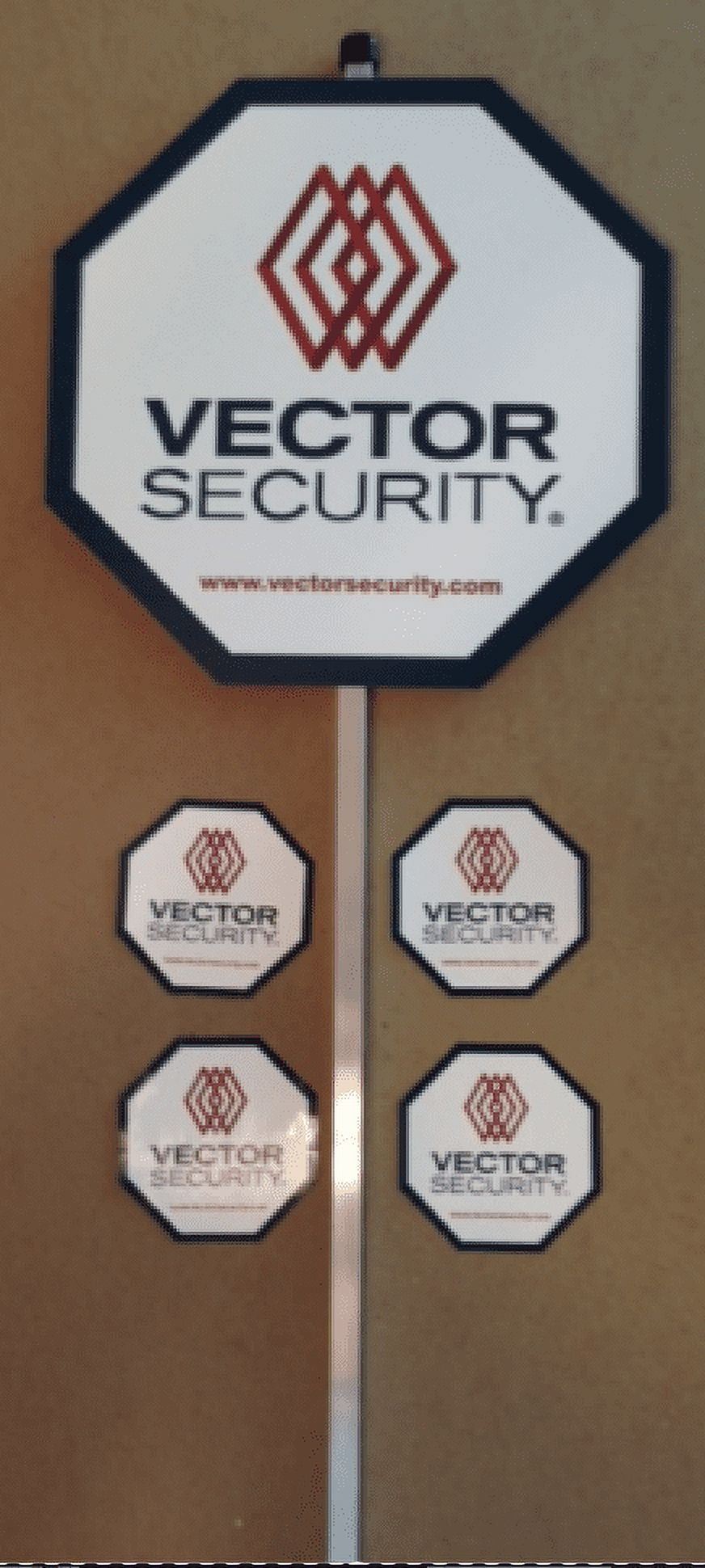 1 VECTOR REFLECTIVE Security Alarm Yard Sign on 30" Aluminum Stake/Post ...