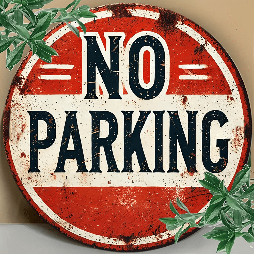 1 Vintage Aluminum No Parking Sign, with Symbol, UV Resistant ...