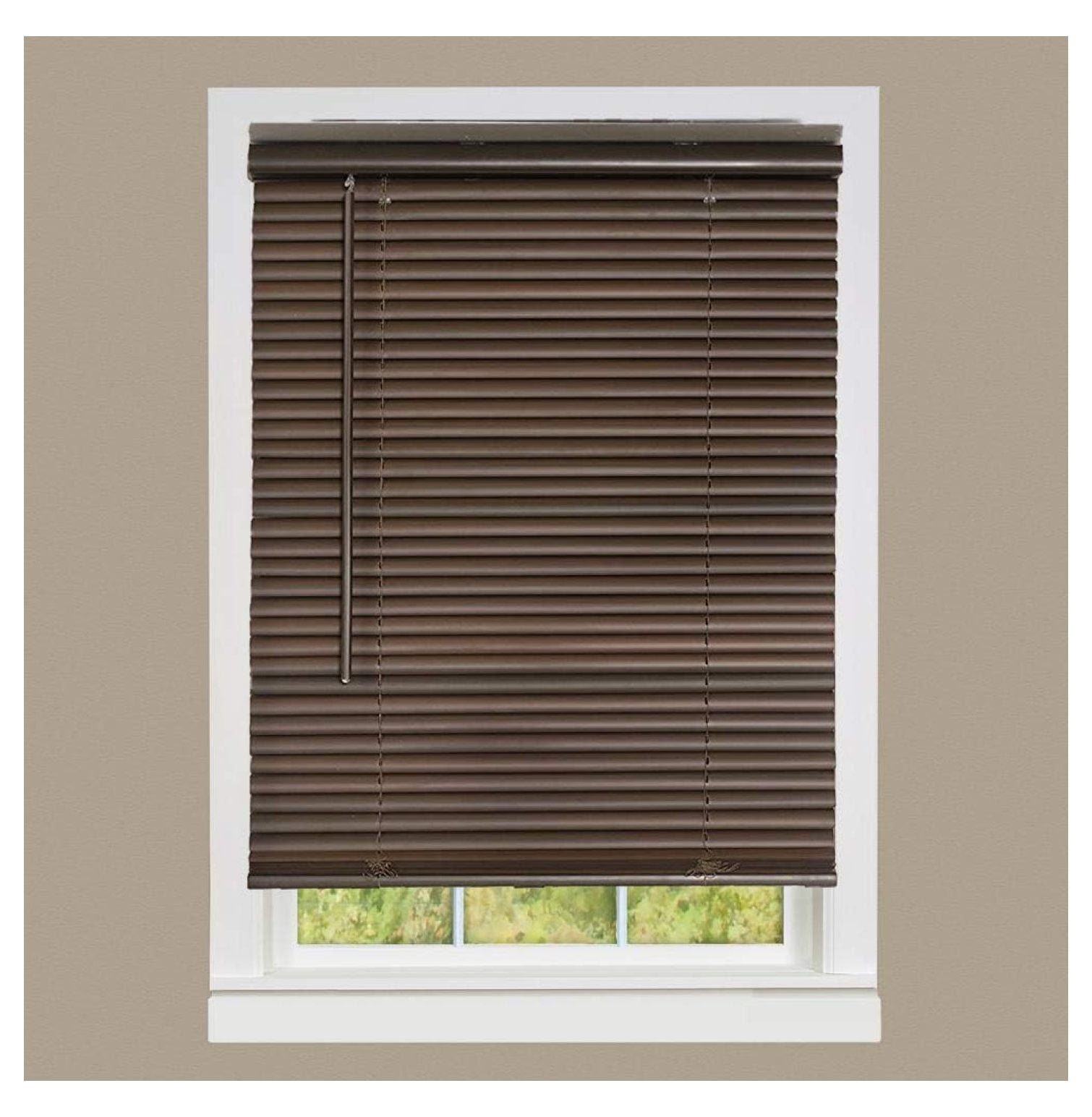 1" Vinyl Slats Room Darkening Cordless Window Blinds, 64L x 31W Inches ...