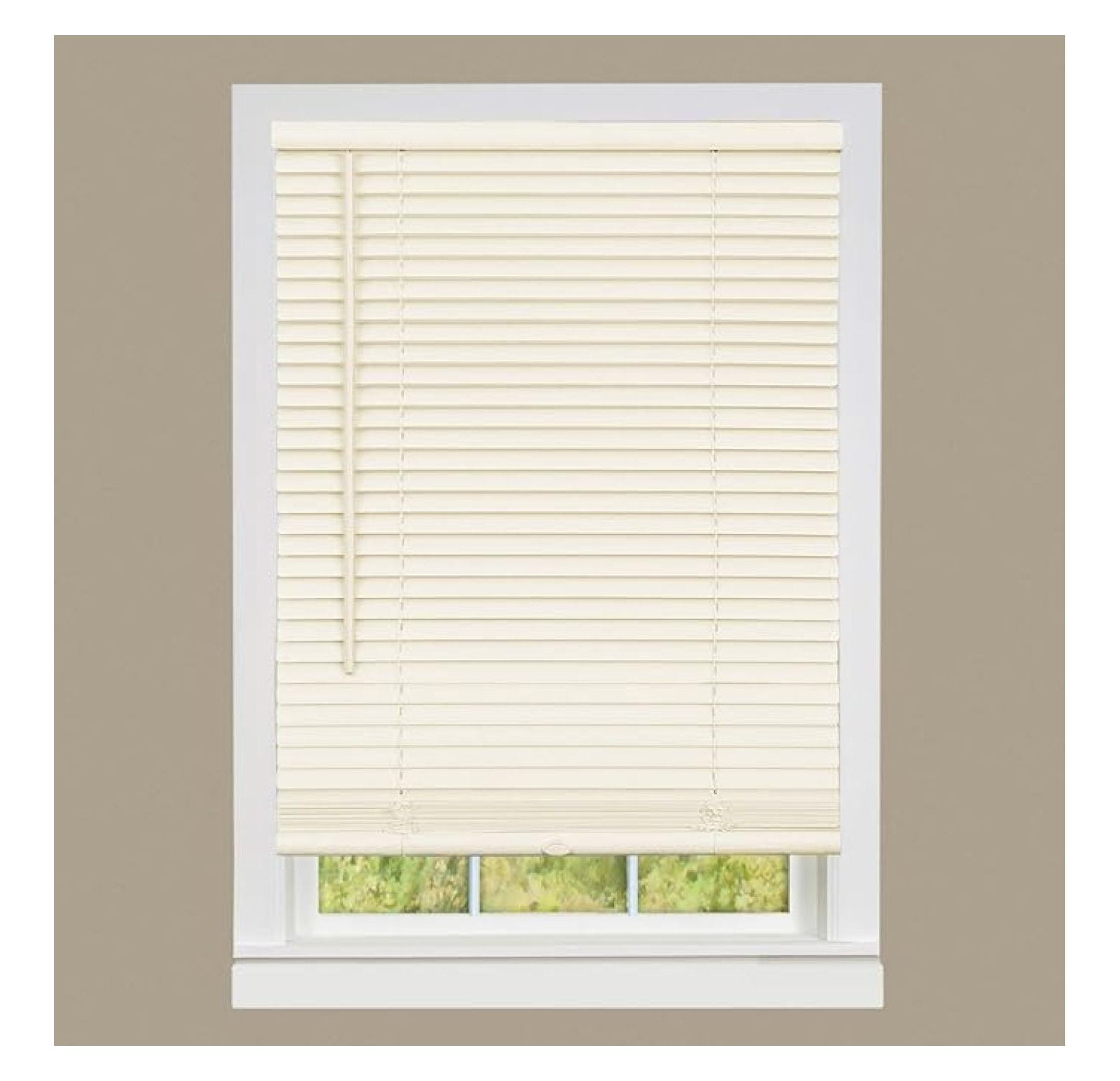 1" Vinyl Slats Room Darkening Cordless Window Blinds, 64L x 34W Inches ...