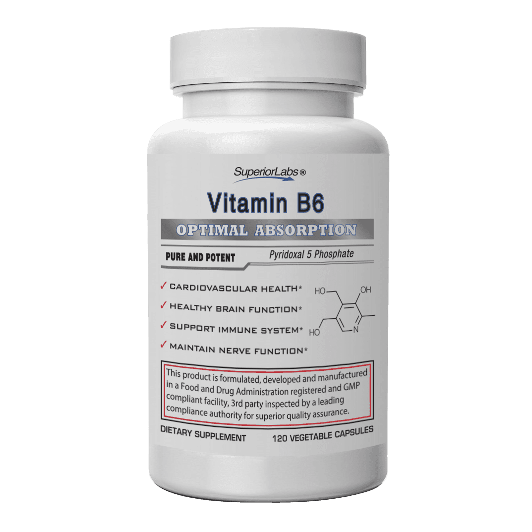 Vitamin B6 50mg, 120 Capsules - Made in USA - 100% Money Back Guarantee ...