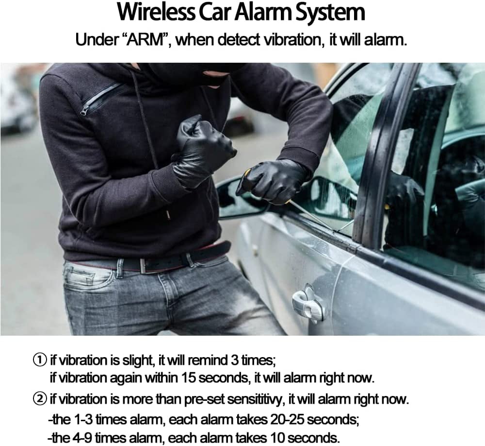 1-Way Wireless Car Alarm Vehicle Security System Anti-Theft Burglar ...