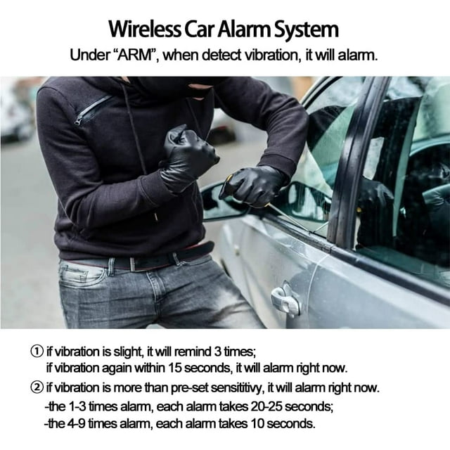 1-Way Wireless Car Alarm Vehicle Security System Anti-Theft Burglar ...