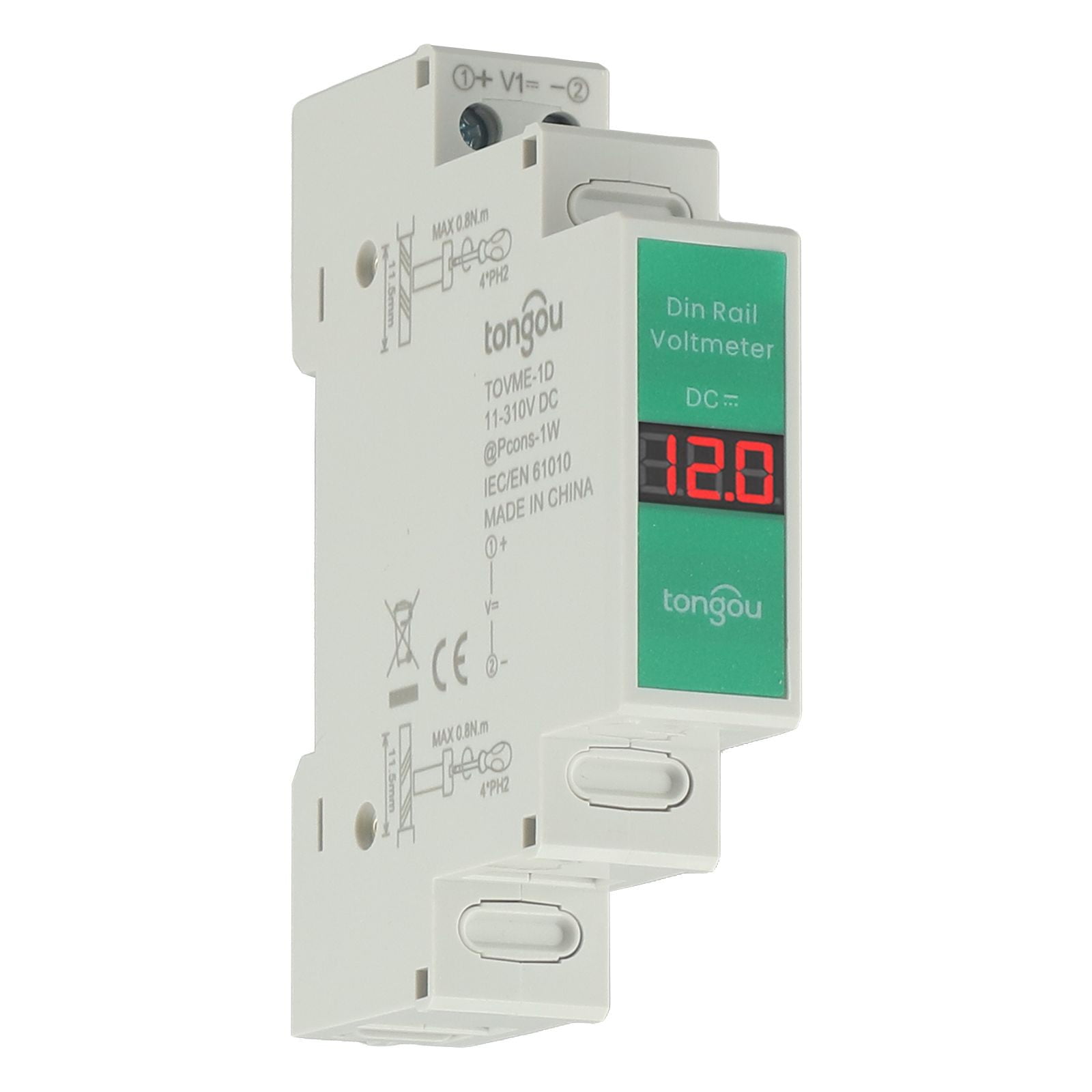 1-Way for Din Rail Mount Voltage Meter DC11V-310V LED Digital Display ...