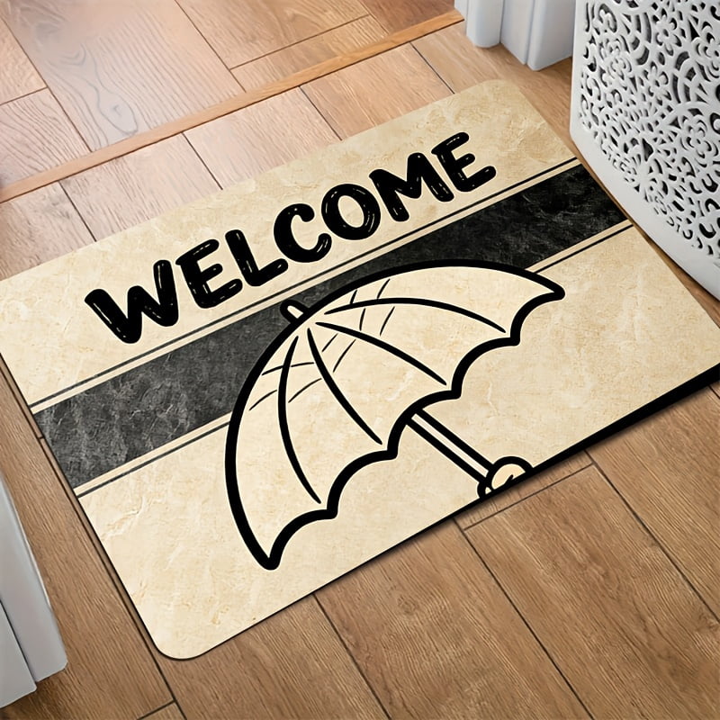 1 Welcome Sign Diatomaceous Earth Mat - Highly absorbent, machine ...