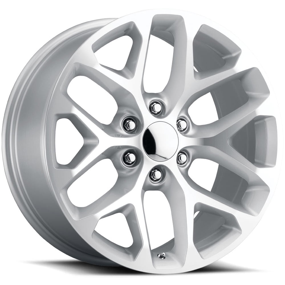 Replica Chevy GMC Snowflake 22x9 +24 Machined Face Wheel 6x139.7 6x5.5 ...