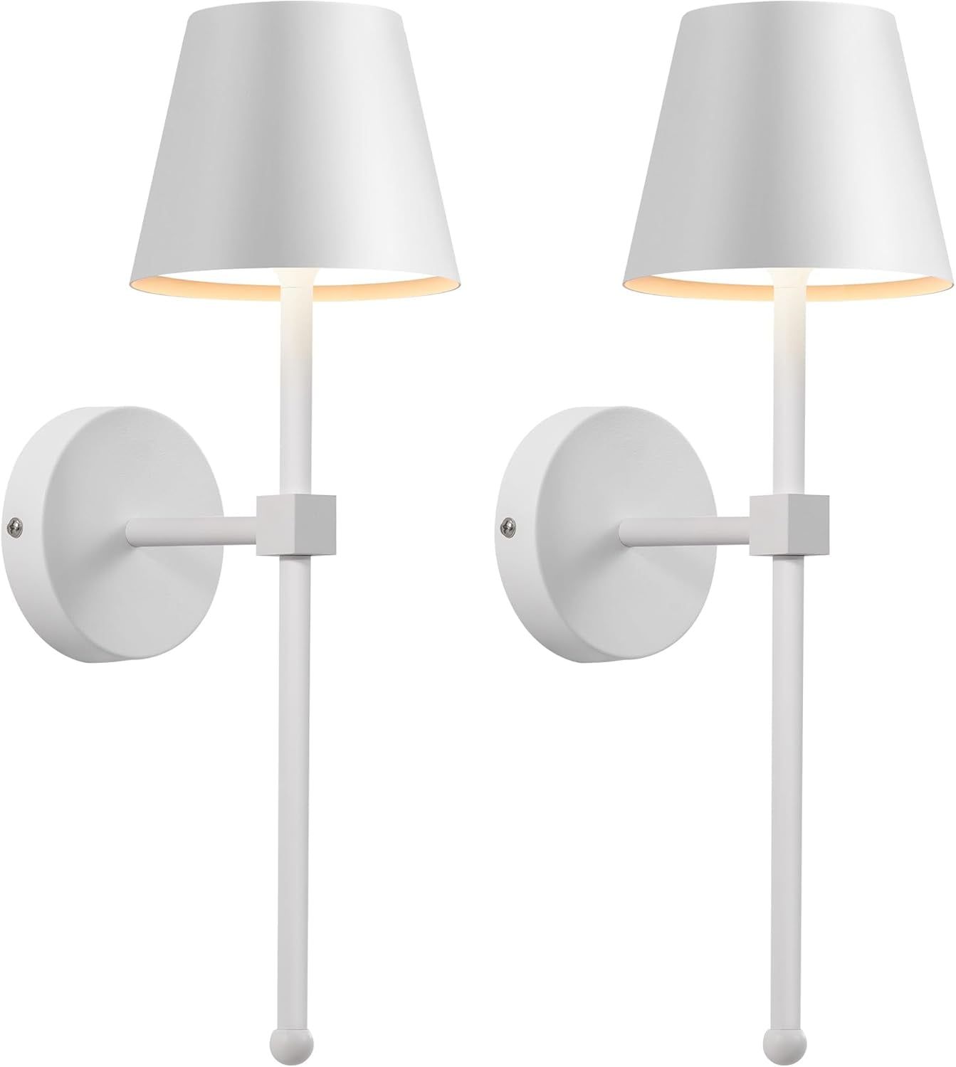 1 Wireless Wall Sconces Set of 2, Small Cordless 5200mAh Rechargeable ...