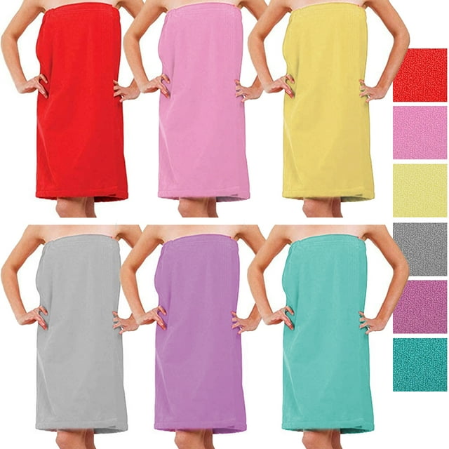 1 Womens Towel Wrap Bathrobe Spa Towels Bath Robe Adjustable Closure ...