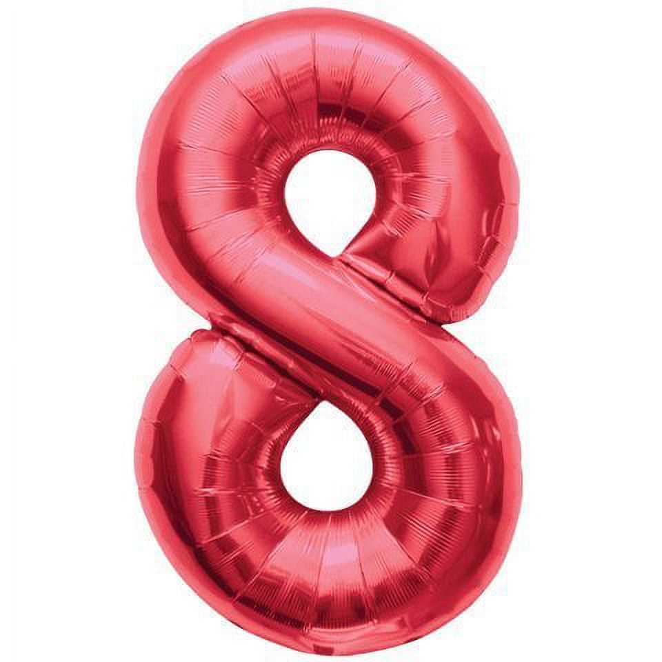 1 X 34" Red Number Eight Balloons - Walmart.com