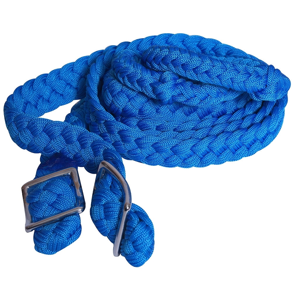 1" X 8Ft Hilason Braided Poly Barrel Horse Racing Flat Reins Blue ...