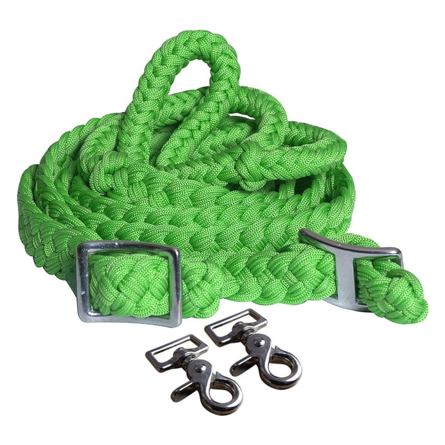 1" X 8Ft Hilason Braided Poly Barrel Horse Racing Flat Reins Green W ...