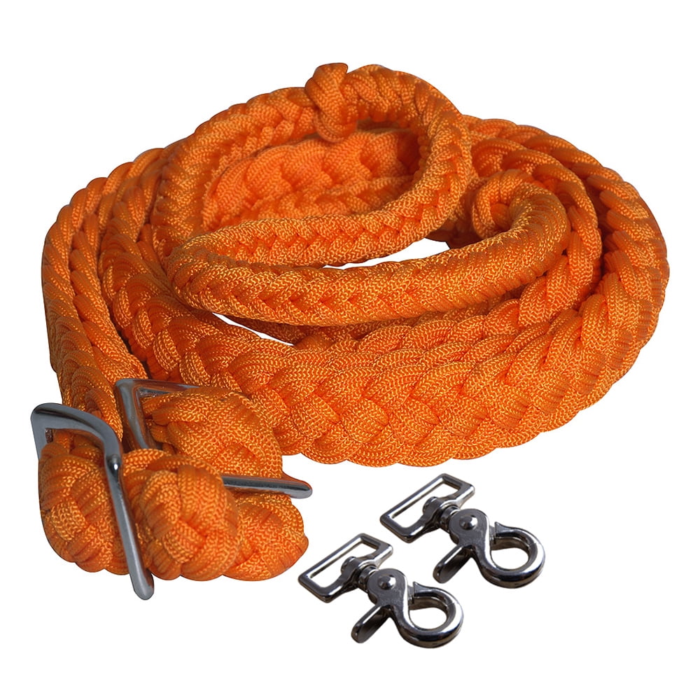 1" X 8Ft Hilason Braided Poly Barrel Horse Racing Flat Reins Orange W ...