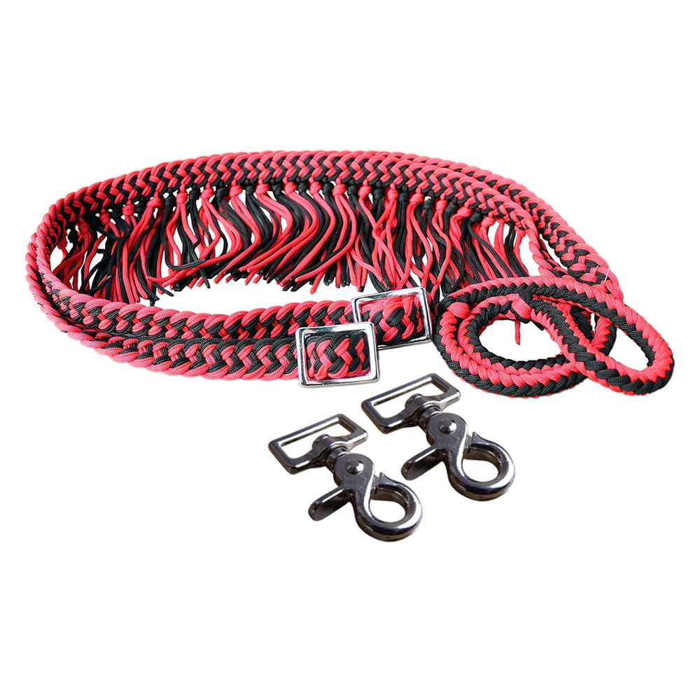 1" X 8Ft Hilason Braided Poly Barrel Horse Racing Reins Flat Grip Knots ...