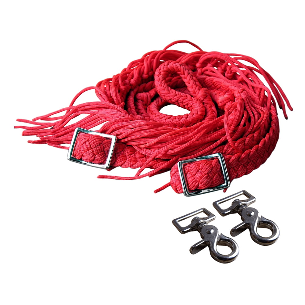 1" X 8Ft Hilason Braided Poly Barrel Horse Racing Reins Flat Grip Knots ...