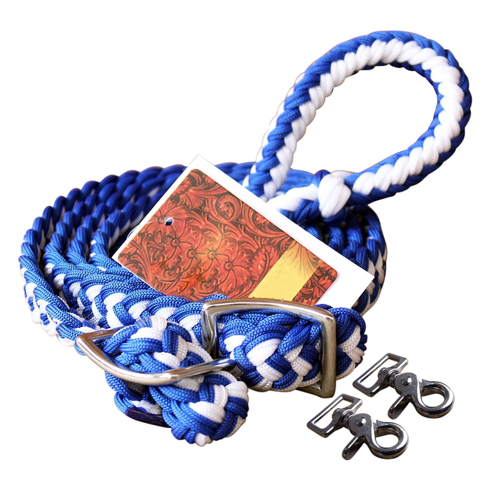 1" X 8Ft Hilason Braided Poly Barrel Horse Racing Reins Flat Grip Knots ...