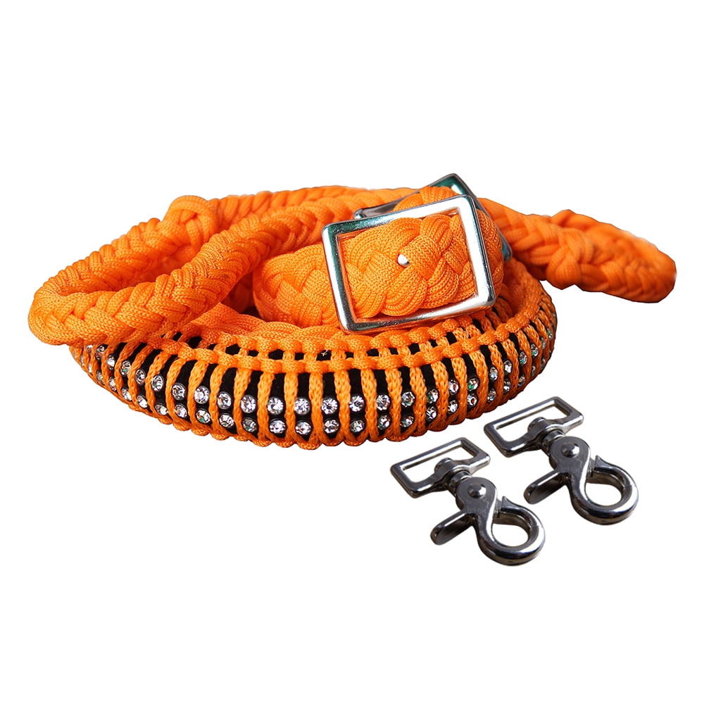 1" X 8Ft Hilason Braided Poly Barrel Horse Racing Reins Grip Knots W ...