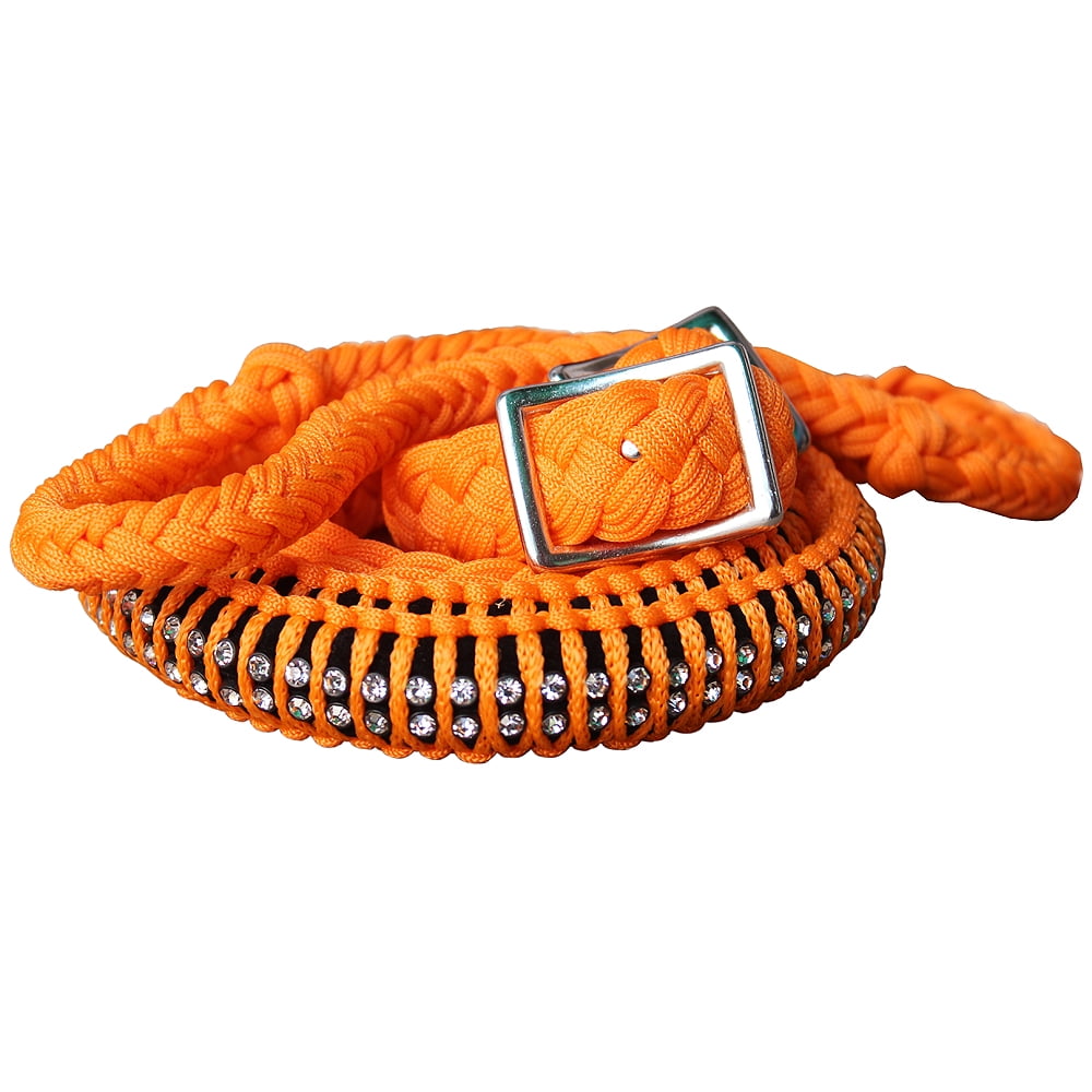 1" X 8Ft Hilason Braided Poly Barrel Horse Racing Reins Grip Knots ...