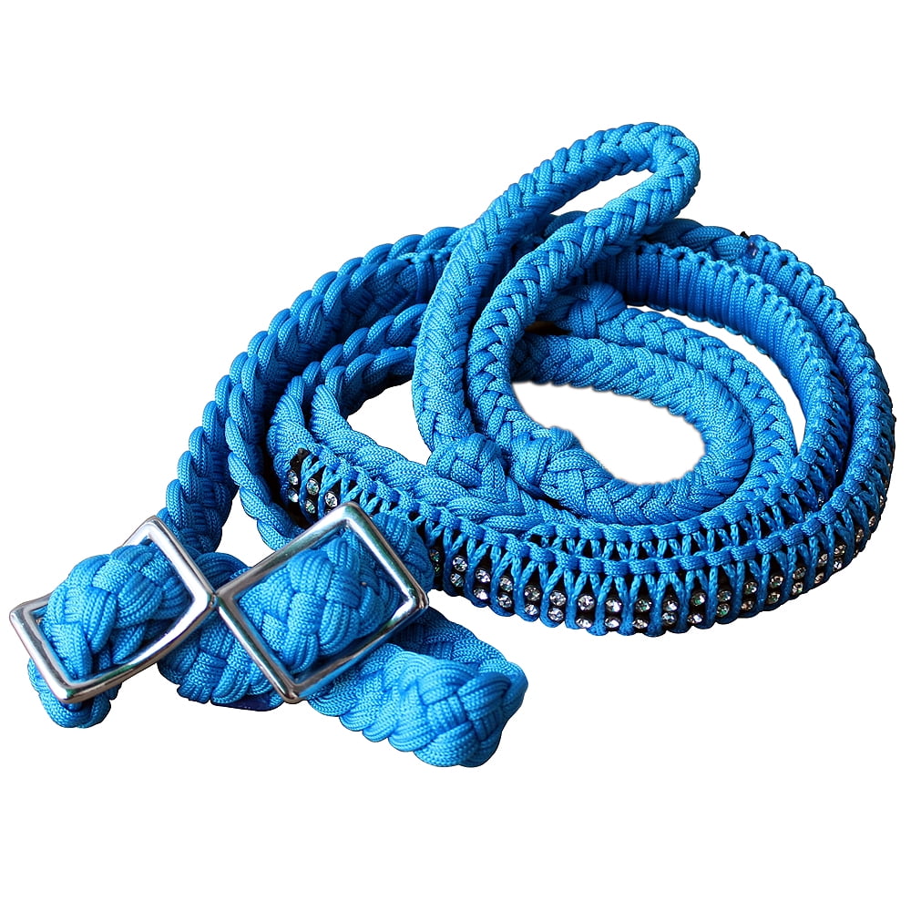 1" X 8Ft Hilason Braided Poly Barrel Horse Racing Reins Grip Knots ...