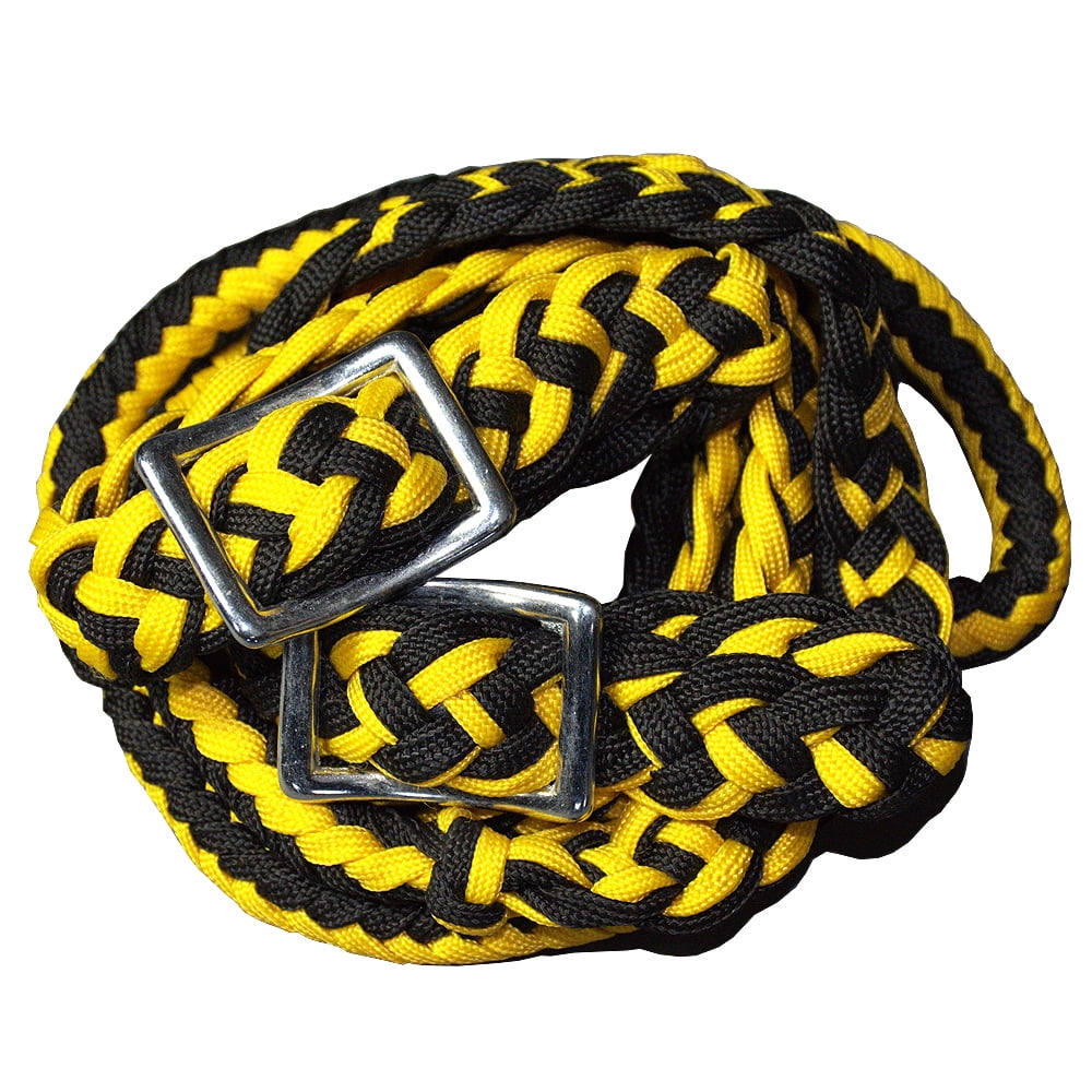 1" X 8Ft Hilason Braided Poly Barrel Reins Horse Racing Flat Grip Knots ...