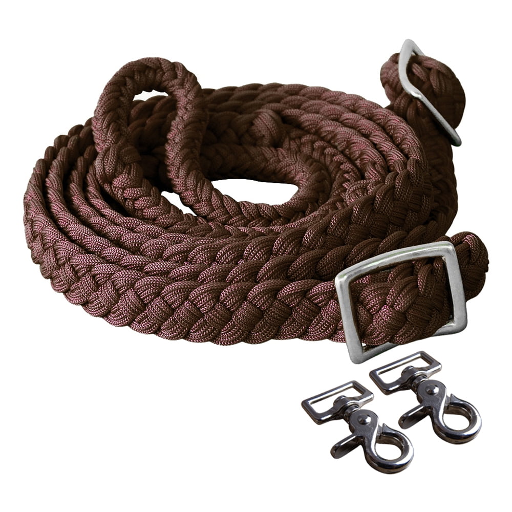 1" X 8Ft Hilason Braided Poly Horse Barrel Reins Flat W/ Easy Grip ...