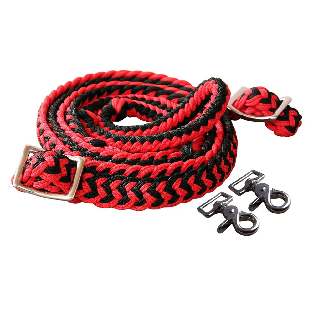 1" X 8Ft Hilason Braided Poly Horse Barrel Reins Flat W/ Easy Grip ...
