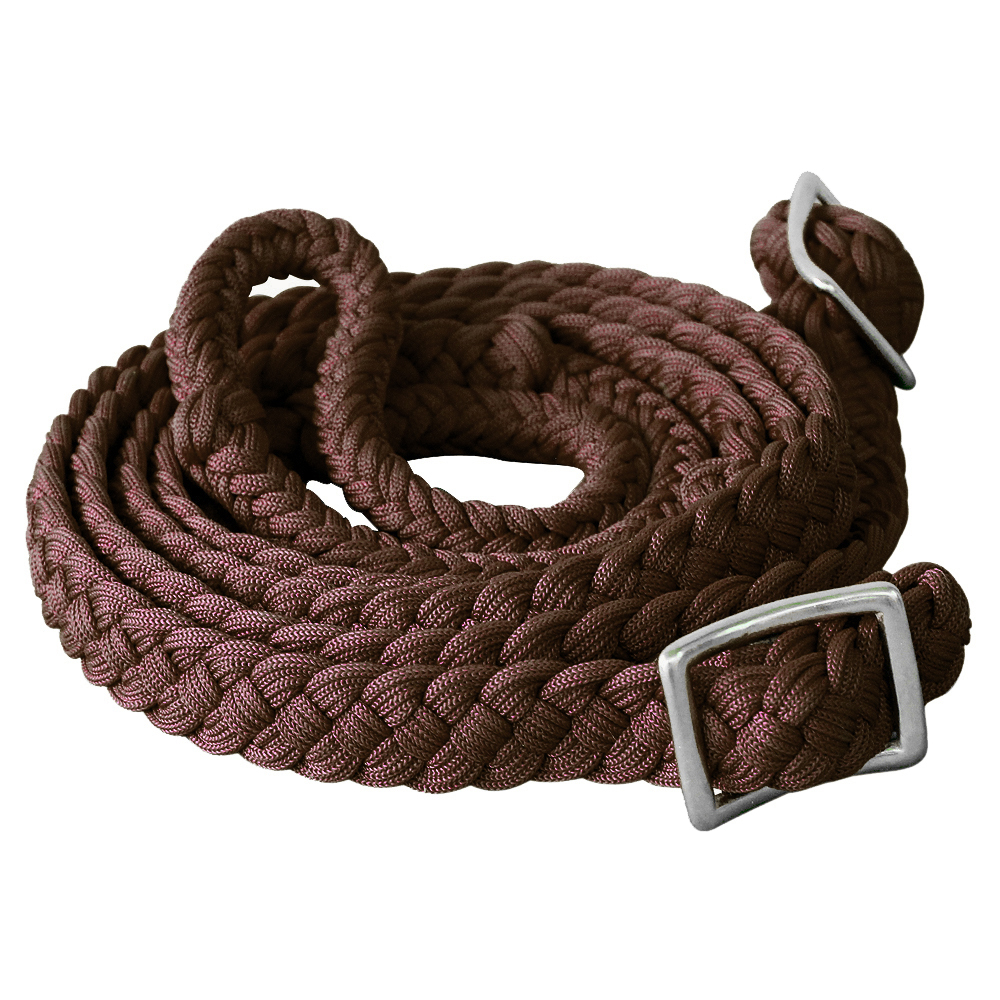 1" X 8Ft Hilason Braided Poly Horse Barrel Reins Flat W/ Easy Grip ...