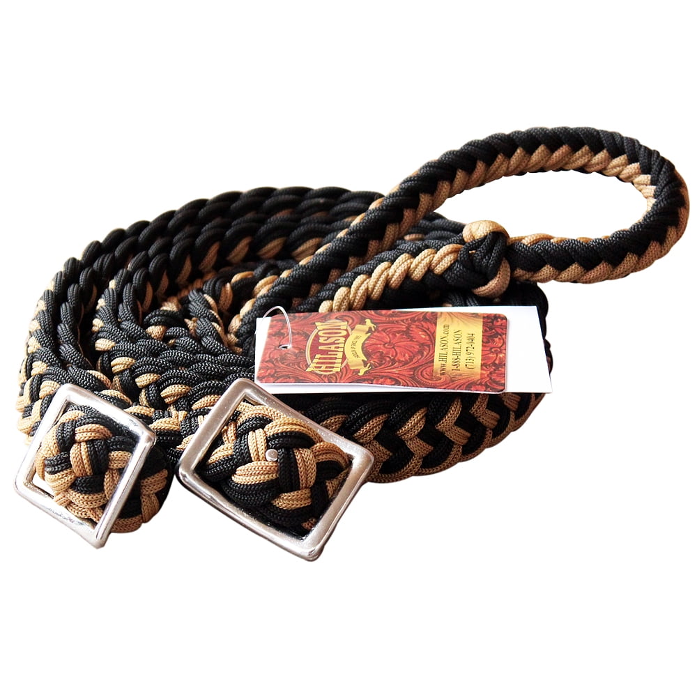 1" X 8Ft Hilason Braided Poly Horse Barrel Reins Flat W/ Easy Grip ...