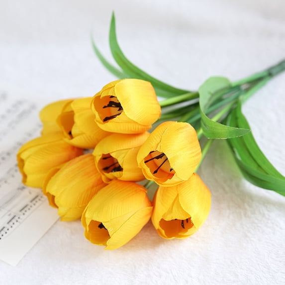 1 X 9-Piece Latex Artificial Flowers, Wedding Bouquet, Home Decoration ...