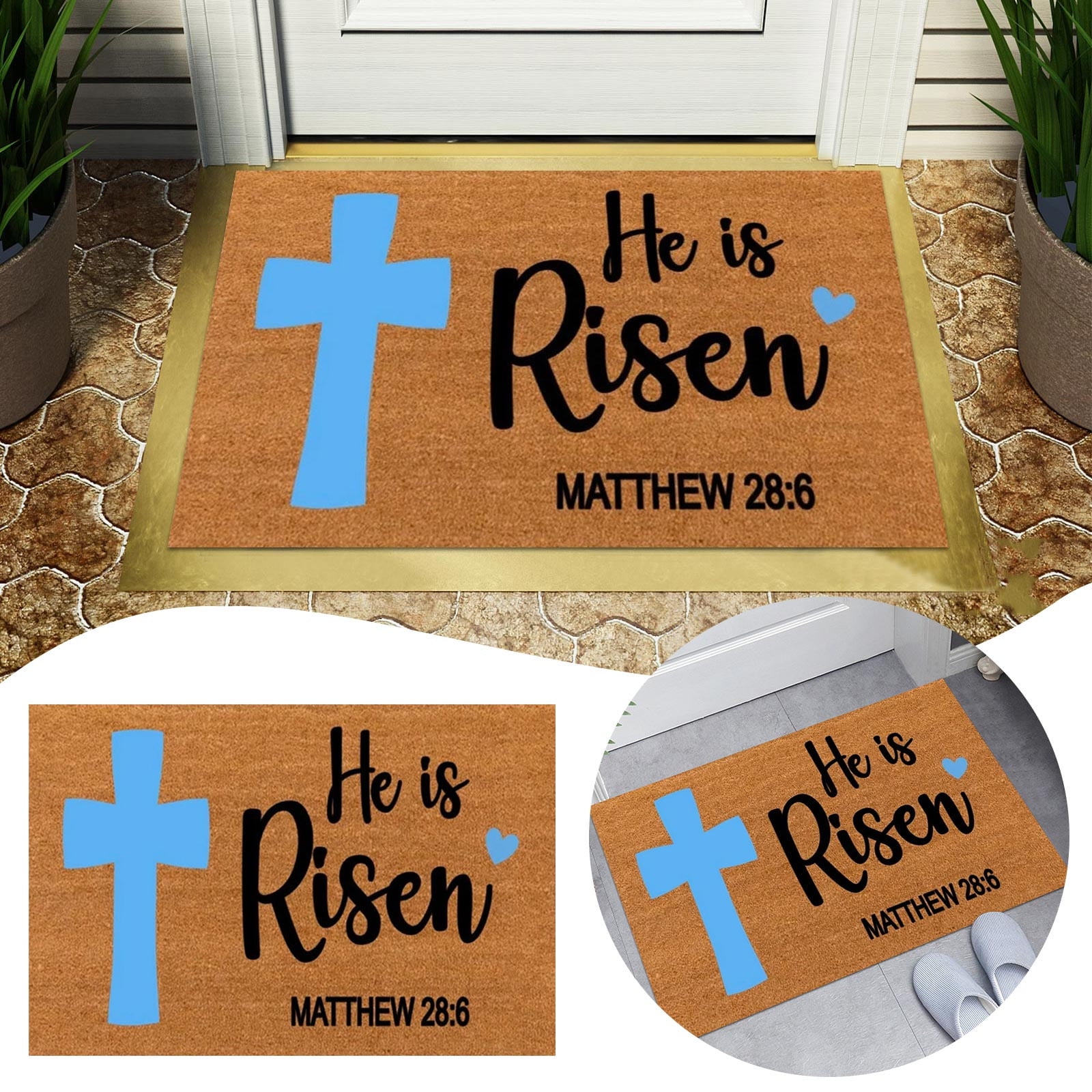 1 X Floor Mat Clearance! He Is Easter Risen Mats Holiday Mats Welcome ...
