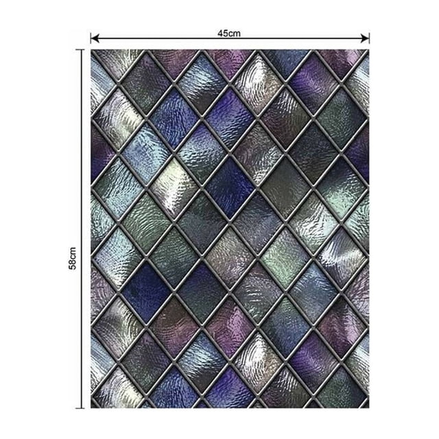 1 X Mosaic Casement Frosted Film Stained Static Cling Glass Sticker ...
