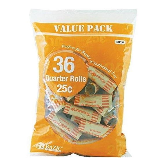 1 X Quarter Coin Wrappers, 36 Per Pack - 2 Pack (72 Total) - Walmart.com