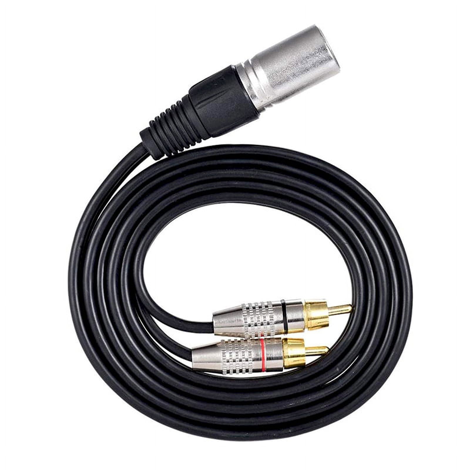 1 XLR Male to 2 RCA Male Plug Stereo Audio Y Splitter Cord for Microphone Mixing Console ...